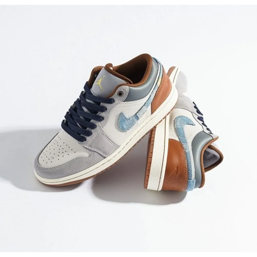 Nike Air Jordan Retro 1 Low Phantom Denim Swoosh Shoes For Men (HS101 ...